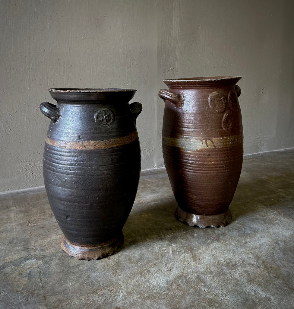 Pair of Large Stoneware Pots – Lee Stanton Antiques
